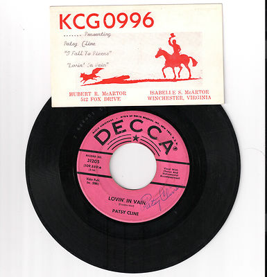 popsike.com - Patsy Cline DECCA 45 rpm orig promo pack signed pink ...