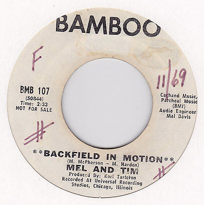 popsike.com - NORTHERN SOUL RARE DEMO - MEL & TIM - BACKFIELD IN MOTION ...