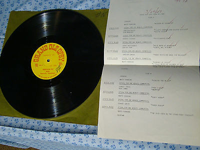 popsike.com - RARE LIVE GRAND OLE OPRY LP PROGRAM 343 WSM RADIO RECORD ...