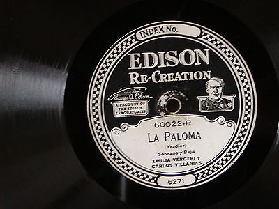 popsike.com - 1920's EDISON 78 rpm Victrola Record La Paloma EMILIA ...