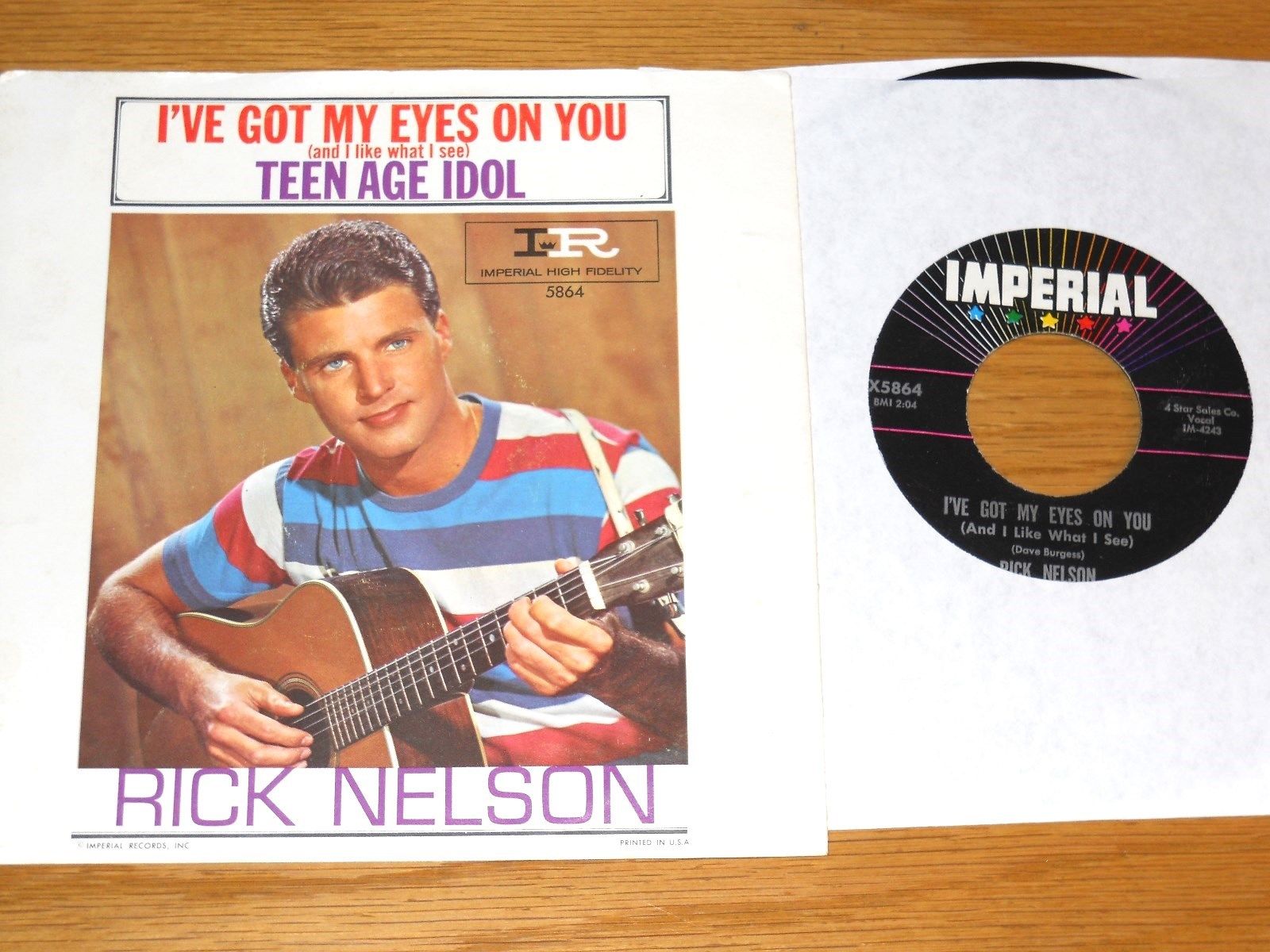 popsike.com - RICK NELSON 45 RPM with PICTURE SLEEVE - IMPERIAL 5864 ...