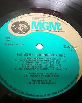 popsike.com - THE VELVET UNDERGROUND & NICO 1967 MGM 2315056 A//1 / B ...