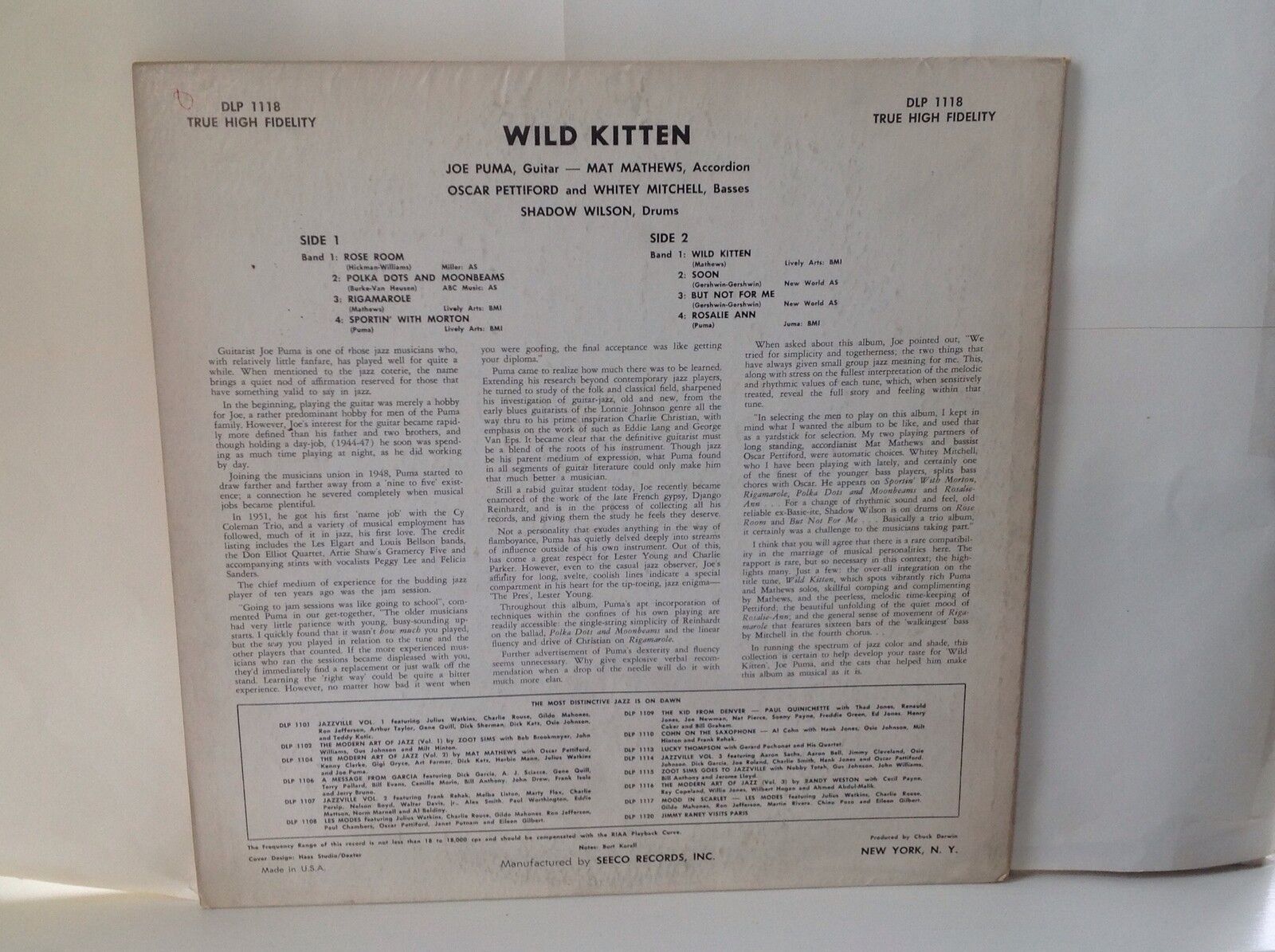 popsike.com - JOE PUMA - Wild Kitten - DAWN 1118 {nm dg orig} w ...