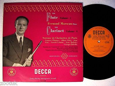 popsike.com - FERNAND MARSEAU * Flute/Clarinet * DECCA 10” LP 1954 ...