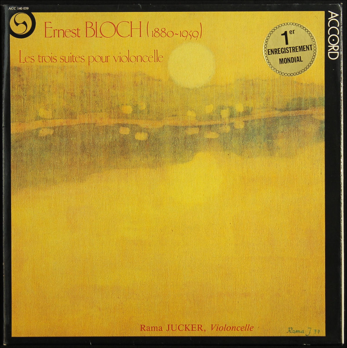popsike.com - Ernest Bloch 3 Cello Suites Accord LP Rama Jucker Trois ...