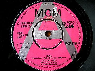 popsike.com - JESS & JAMES "MOVE" M.G.M ORIGINAL PINK U.K. DEMO EX ...