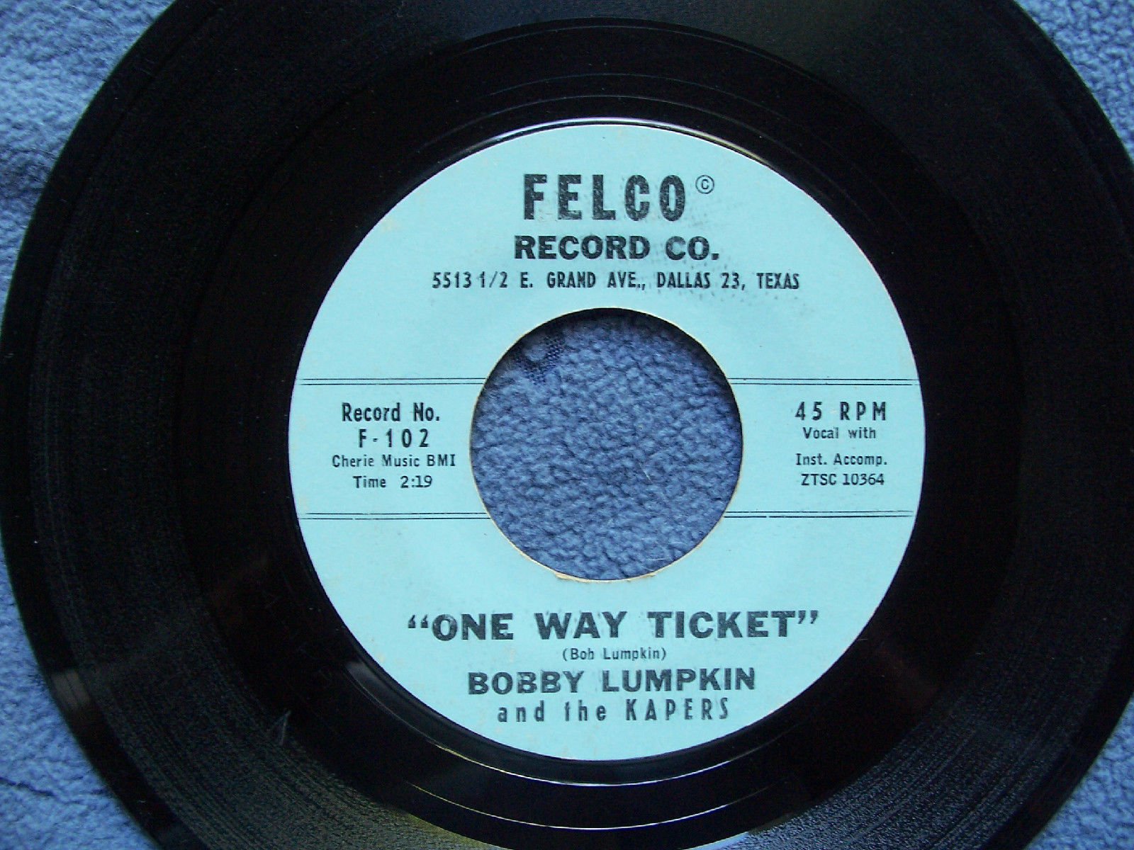 popsike.com - Bobby "Lumpkin" Crown...One Way Ticket...Dallas Texas ...