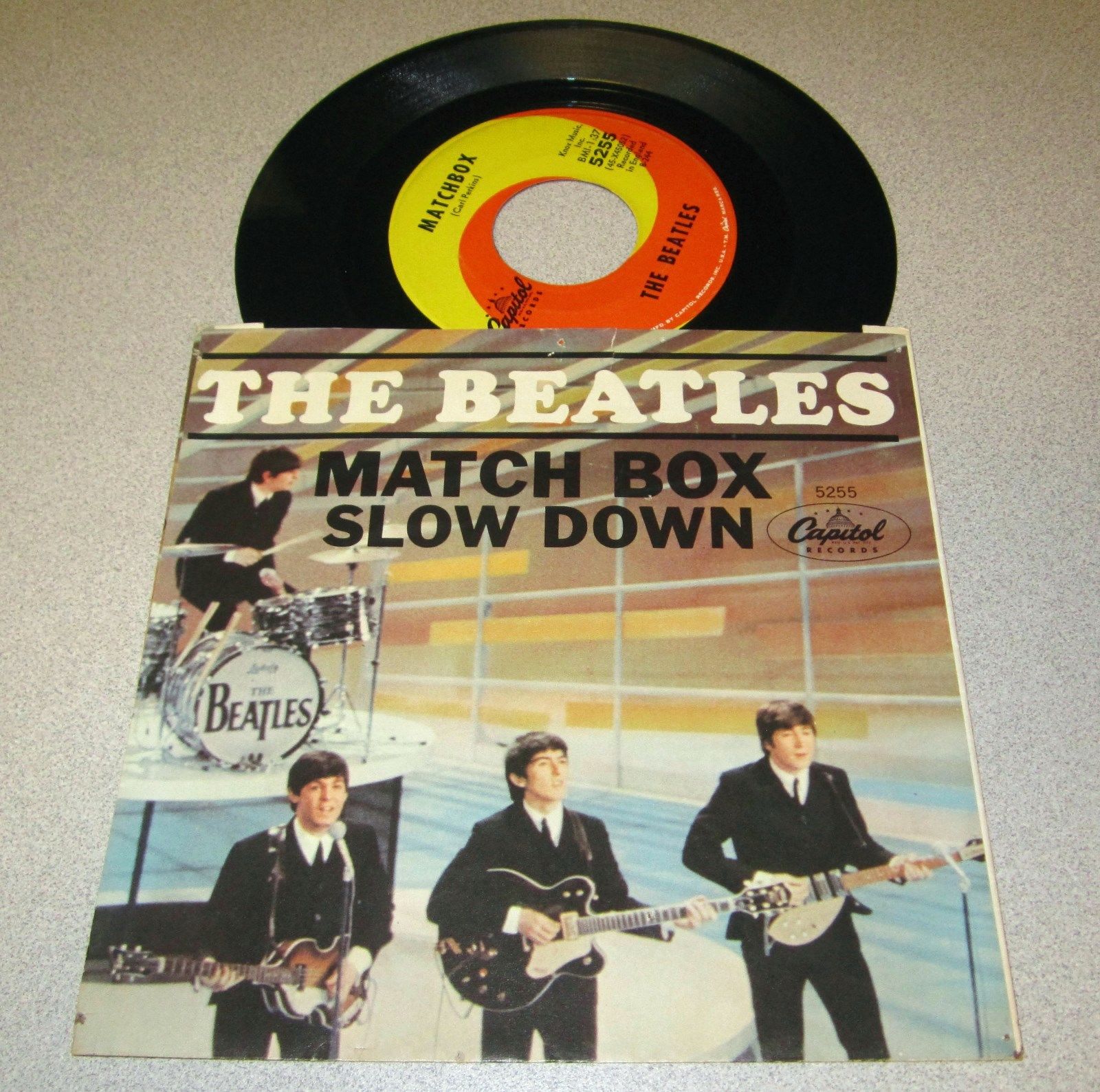 popsike.com - The Beatles-Matchbox/Slowdown-Vinyl 45 w/Picture Sleeve ...