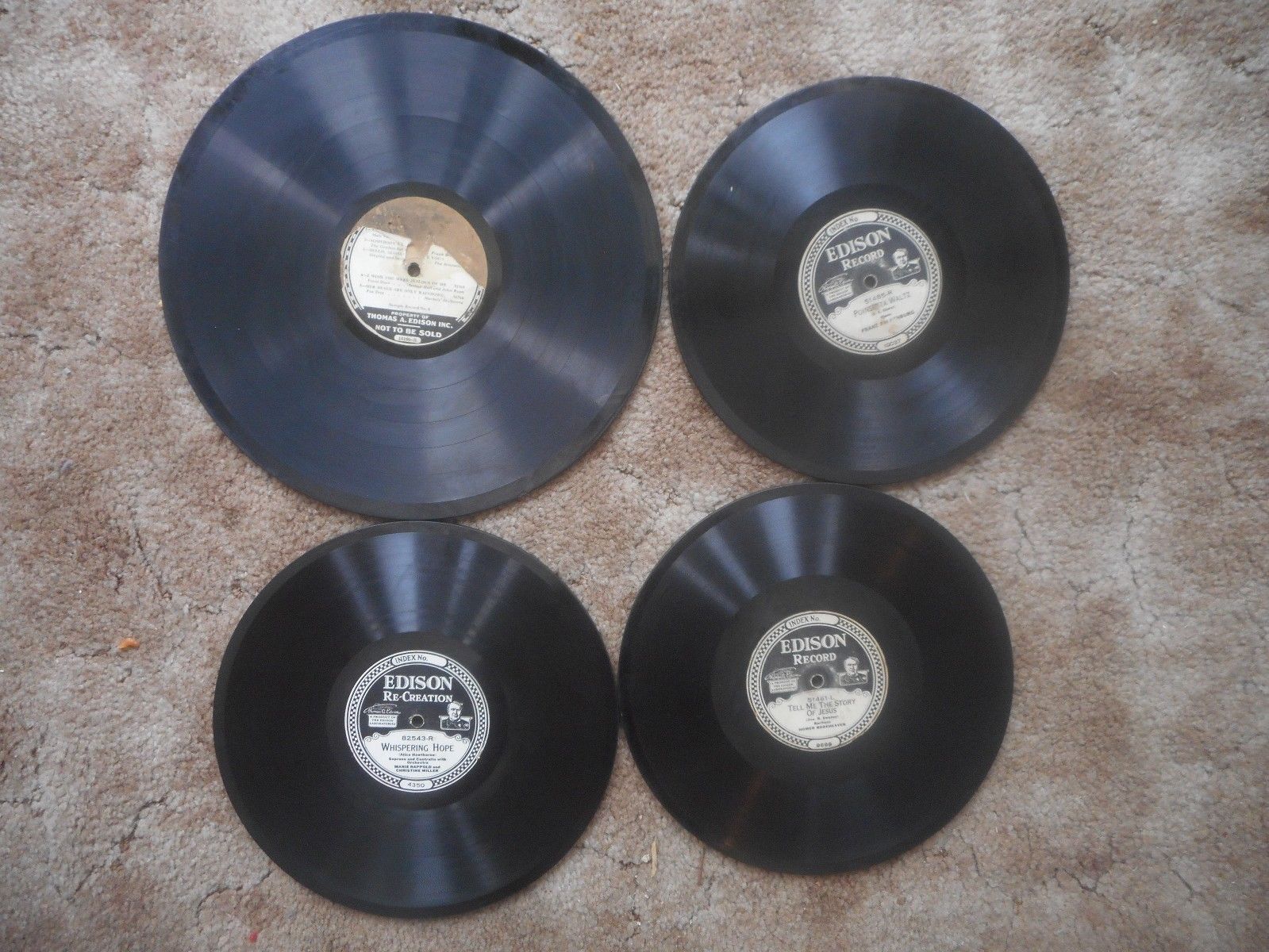 popsike.com - 4 Vintage Edison Thick Records including 12" Sample ...