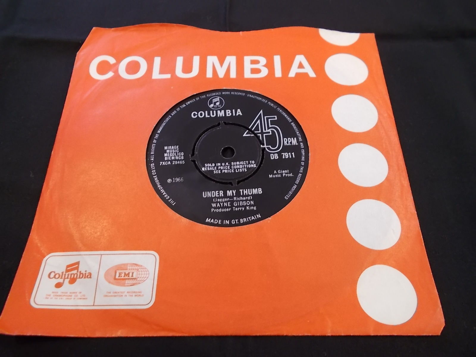 popsike.com - WAYNE GIBSON - UNDER MY THUMB 1966 COLUMBIA DB 7911 RARE ...