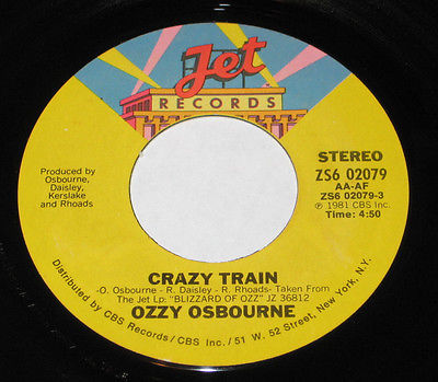 popsike.com - Ozzy Osbourne 7" 45 HEAR Crazy Train JET 1981 Steal Away ...