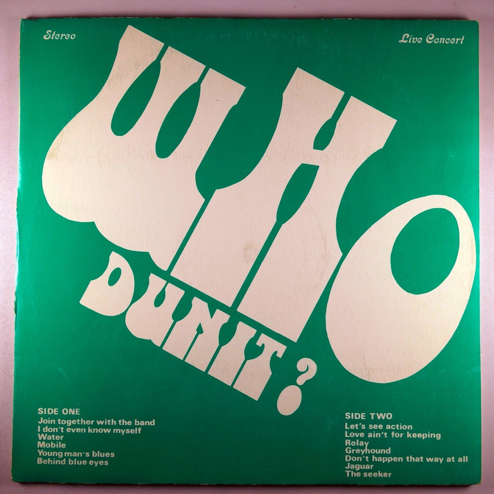 popsike.com - THE WHO Dunnit? ORIG 12" 33RPM LP Classic Rock 1972 Live ...