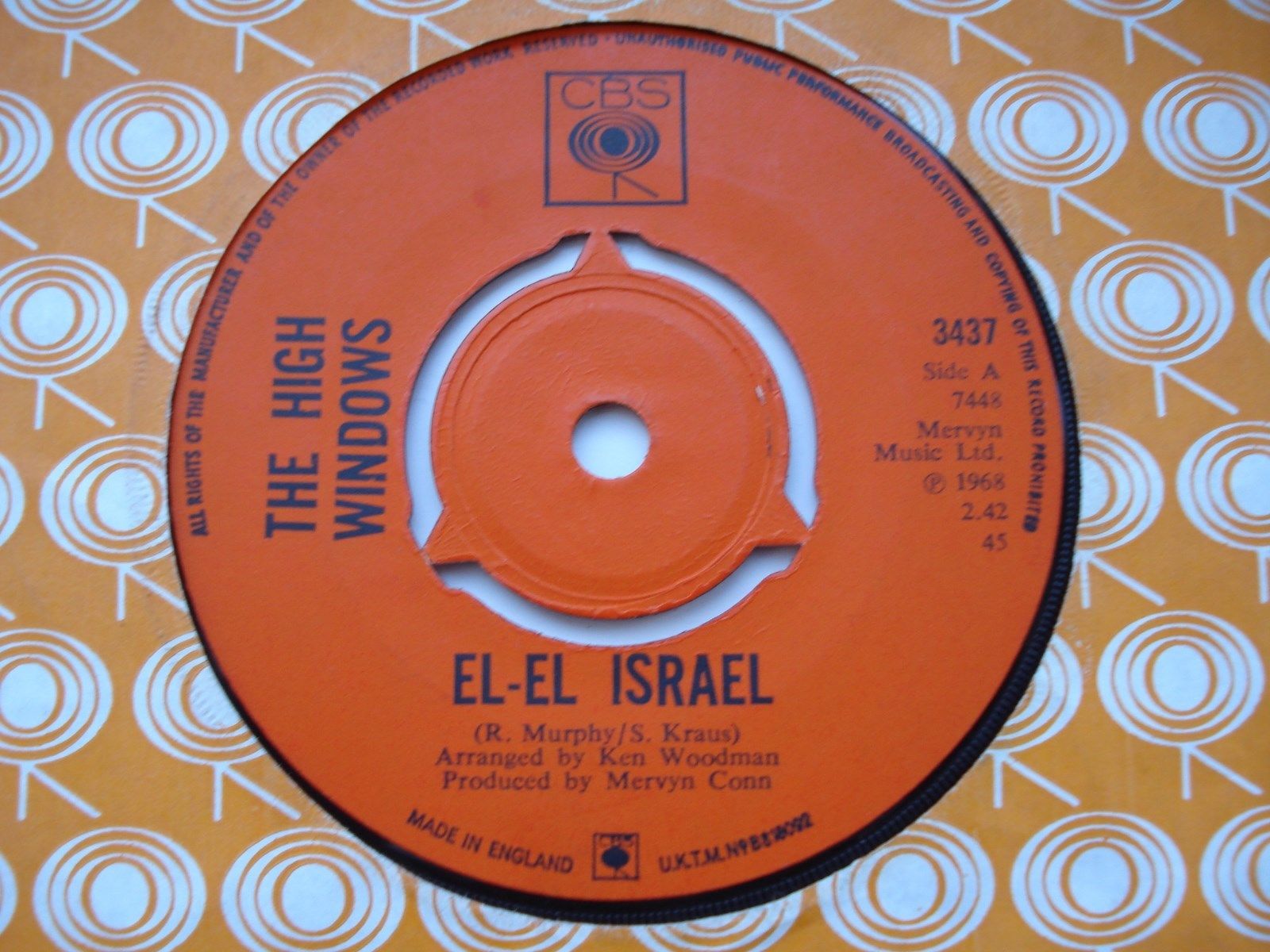 popsike.com - THE HIGH WINDOWS - EL-EL ISRAEL ORIGINAL 1968 UK CBS 3437 ...
