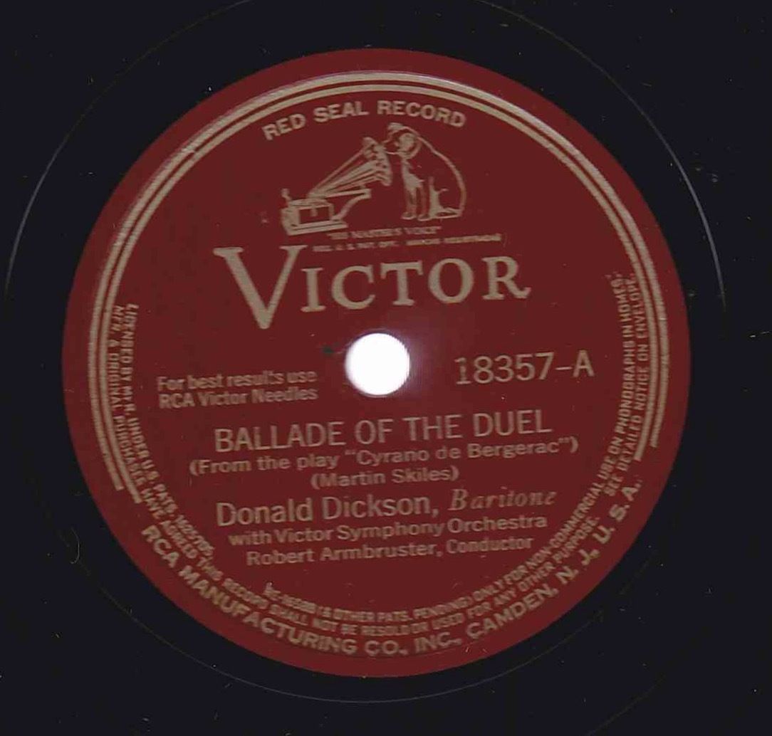 popsike.com - Donald Dickson on 78 rpm Victor 18357: Cyrano de Bergerac ...
