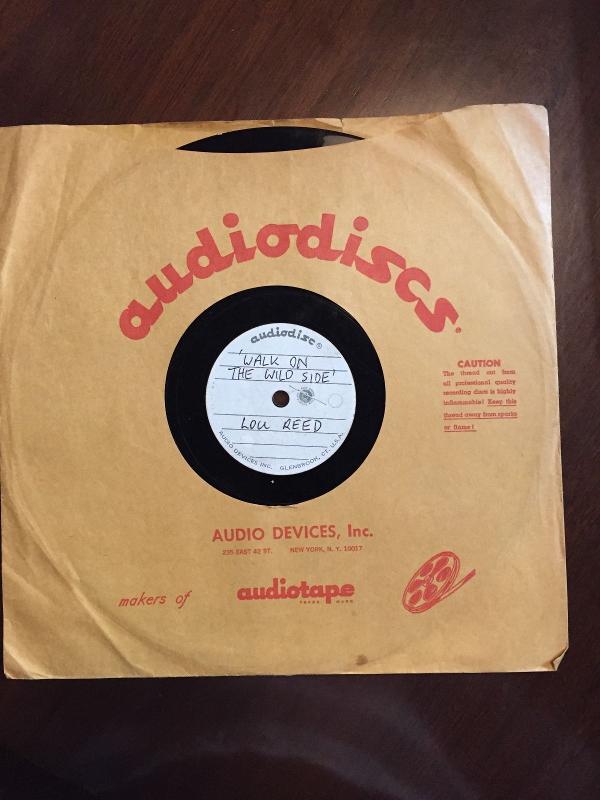 popsike.com - Rare Acetate 10" Lou Reed 'A Walk On The Wild Side' promo ...