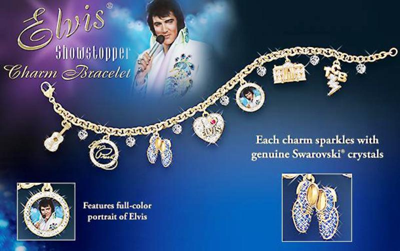 popsike.com - *ELVIS* Showstopper Crystal Charm Bracelet with ...