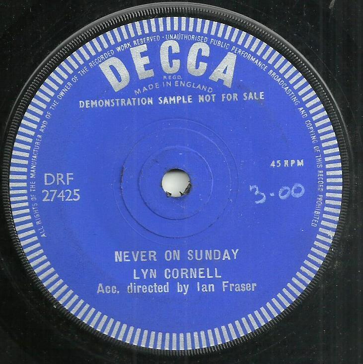 popsike.com - RARE POPCORN 1961 DECCA ONE SIDED DEMO LYN CORNELL never ...