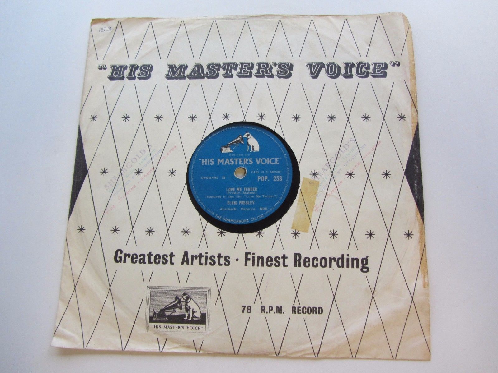 popsike.com - ELVIS PRESLEY ORIGINAL 1956 UK H.M.V. 78 LOVE ME TENDER ...