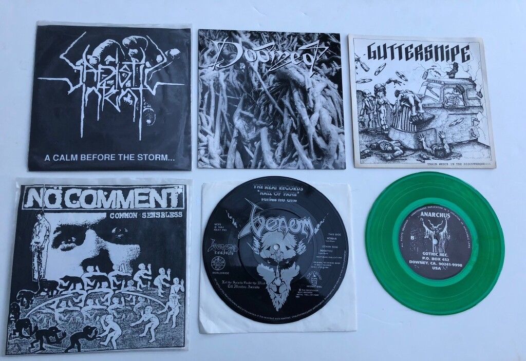 popsike.com - Vintage 1980s PUNK ROCK Death Metal 45s Singles Doomed ...