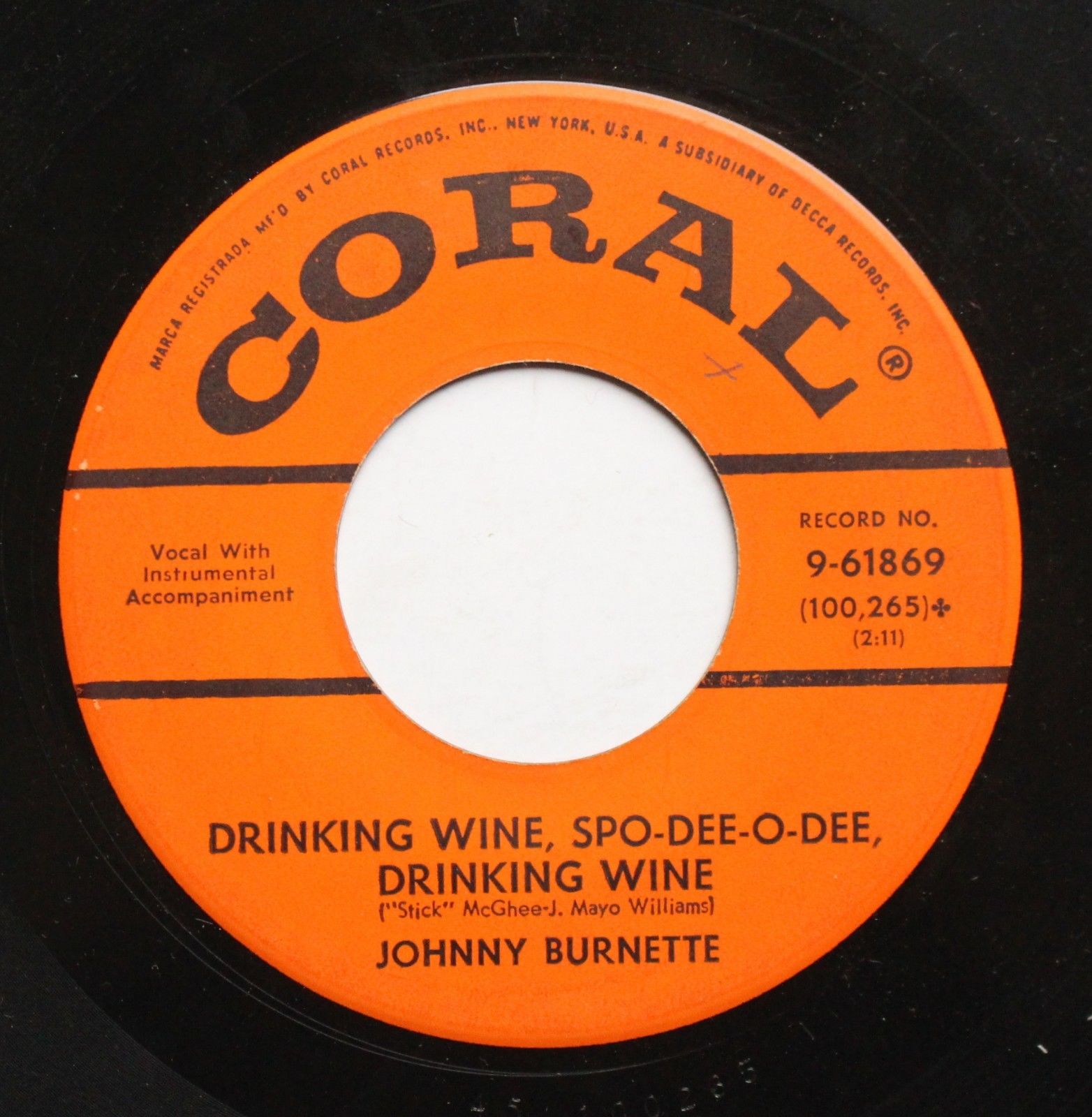 popsike.com - Johnny Burnette Trio Original Coral Rockabilly 45rpm 1957 ...