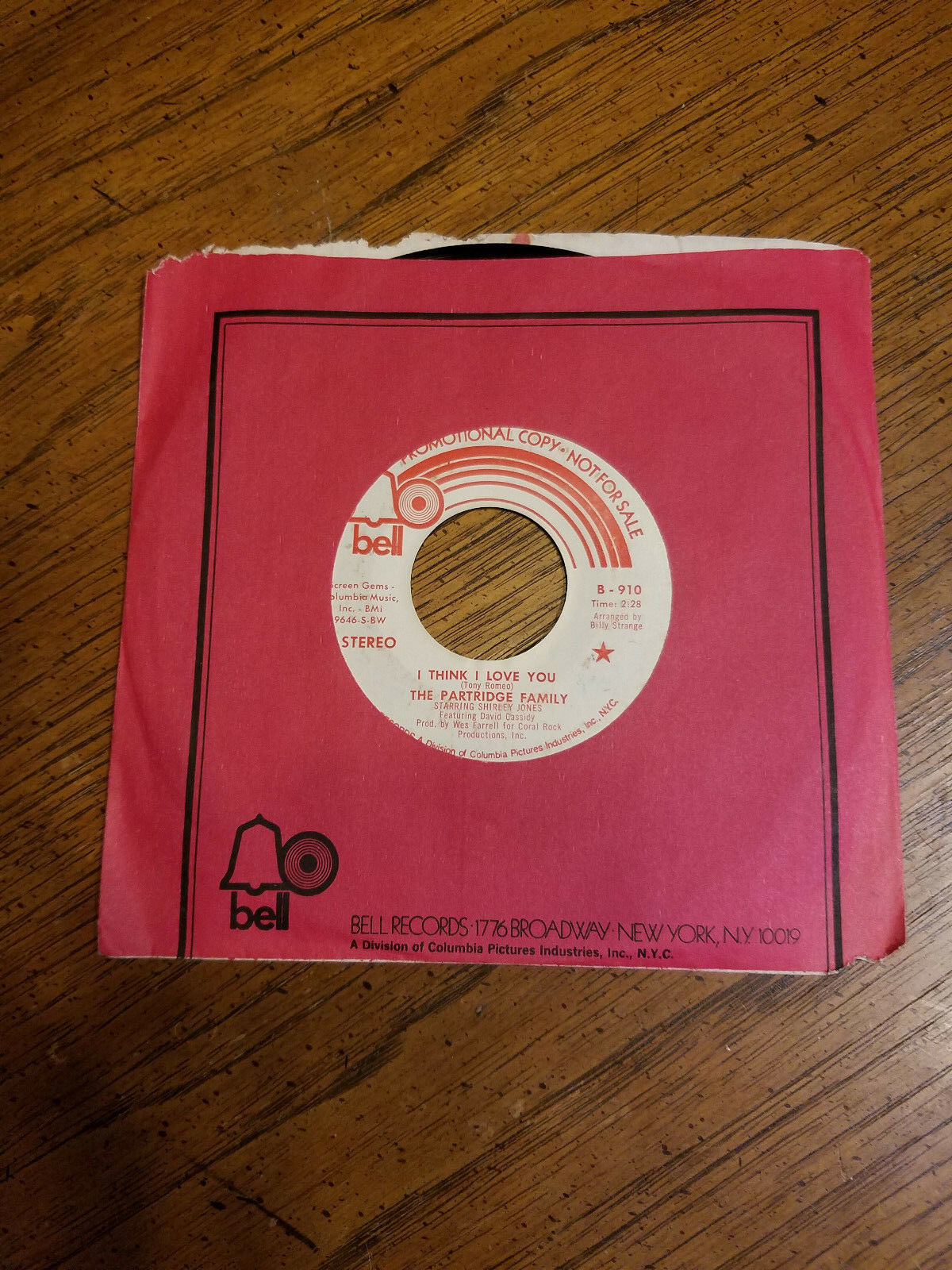 popsike.com - 45 RPM The Partridge Family - I Think I Love You - RARE ...