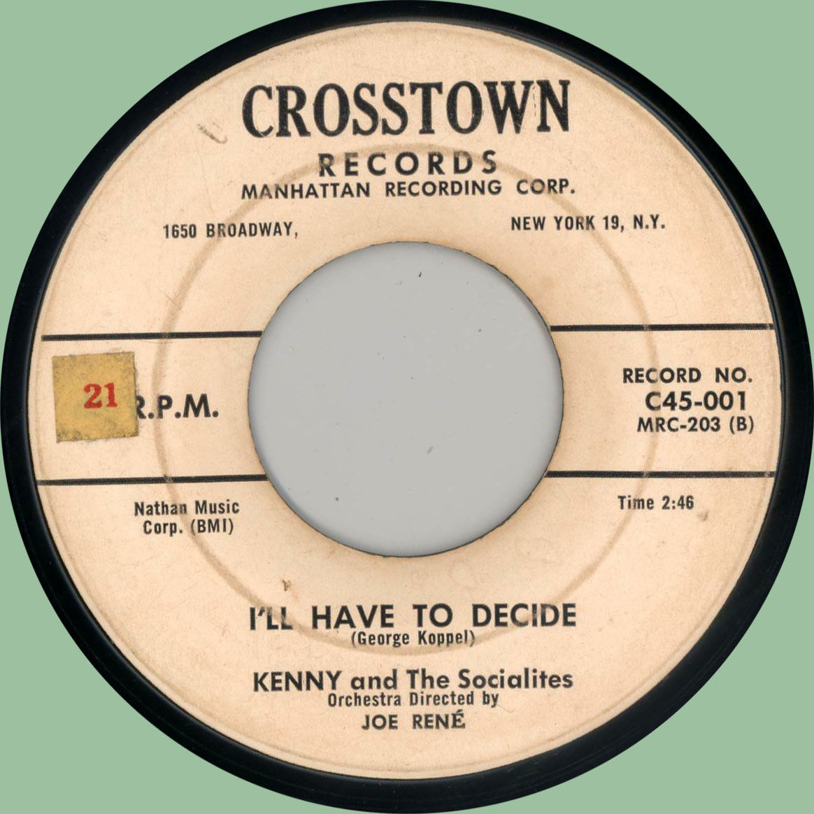 popsike.com - KENNY & SOCIALITES I'll Have to Decide / The King Tut ...