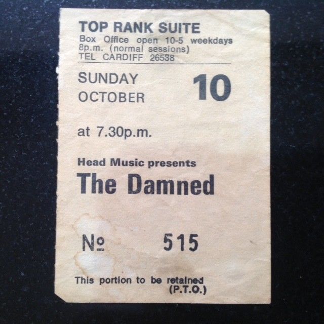 popsike.com - The Damned Top Rank Suite Cardiff Original 1982 Ticket ...