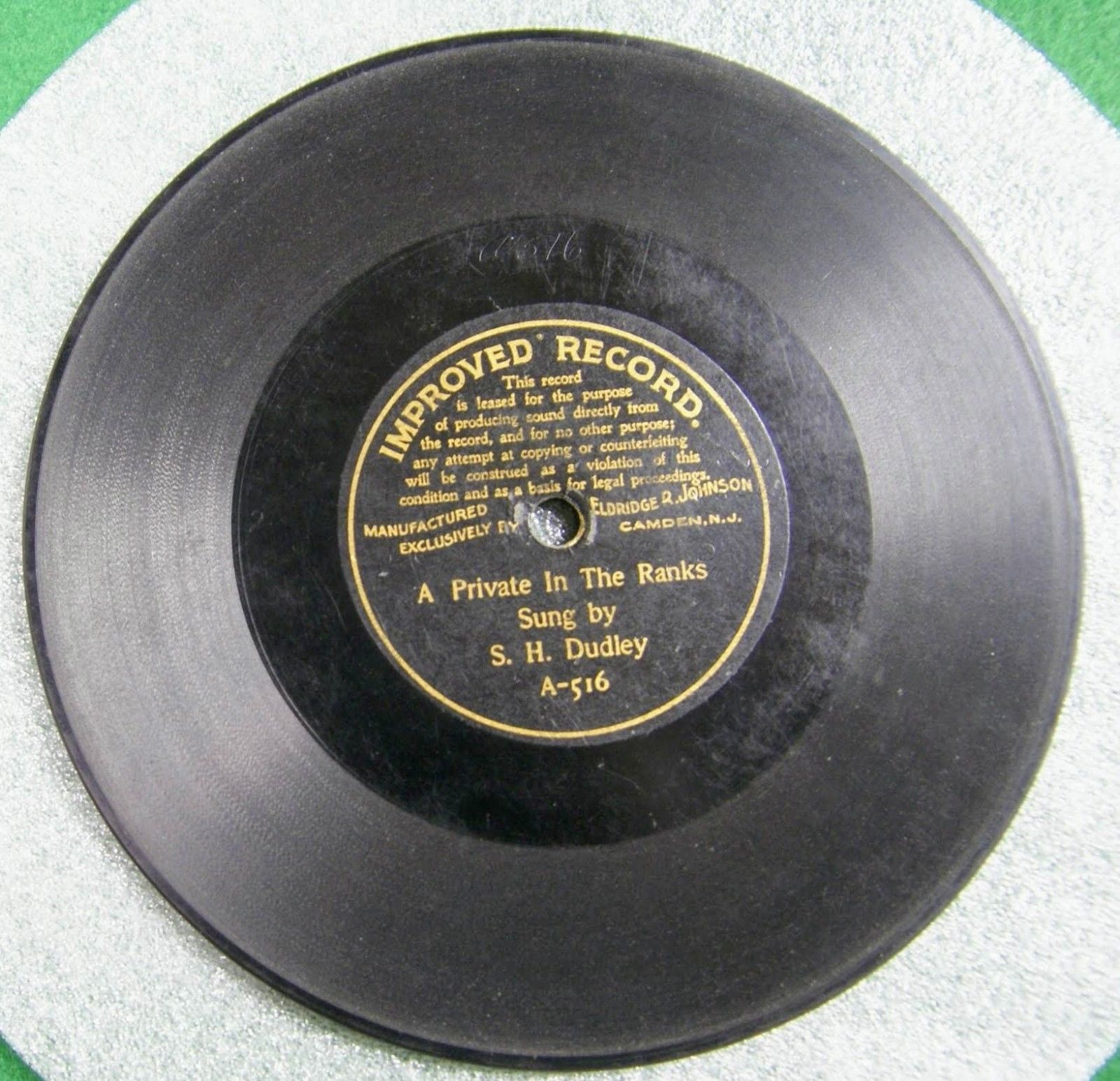 popsike.com - 7 inch IMPROVED RECORD 78rpm "A Private In The Ranks" by ...