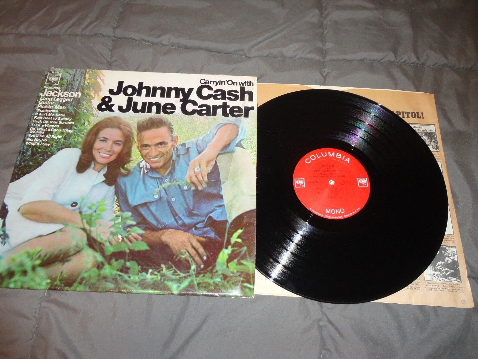 popsike.com - 1967 JOHNNY CASH AND JUNE CARTER ALBUM " CARRYIN' ON WITH ...