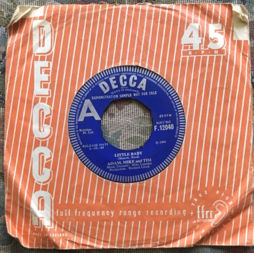 popsike.com - Adam Mike And Tim Little Baby 1964 Decca Demo Record 7 ...