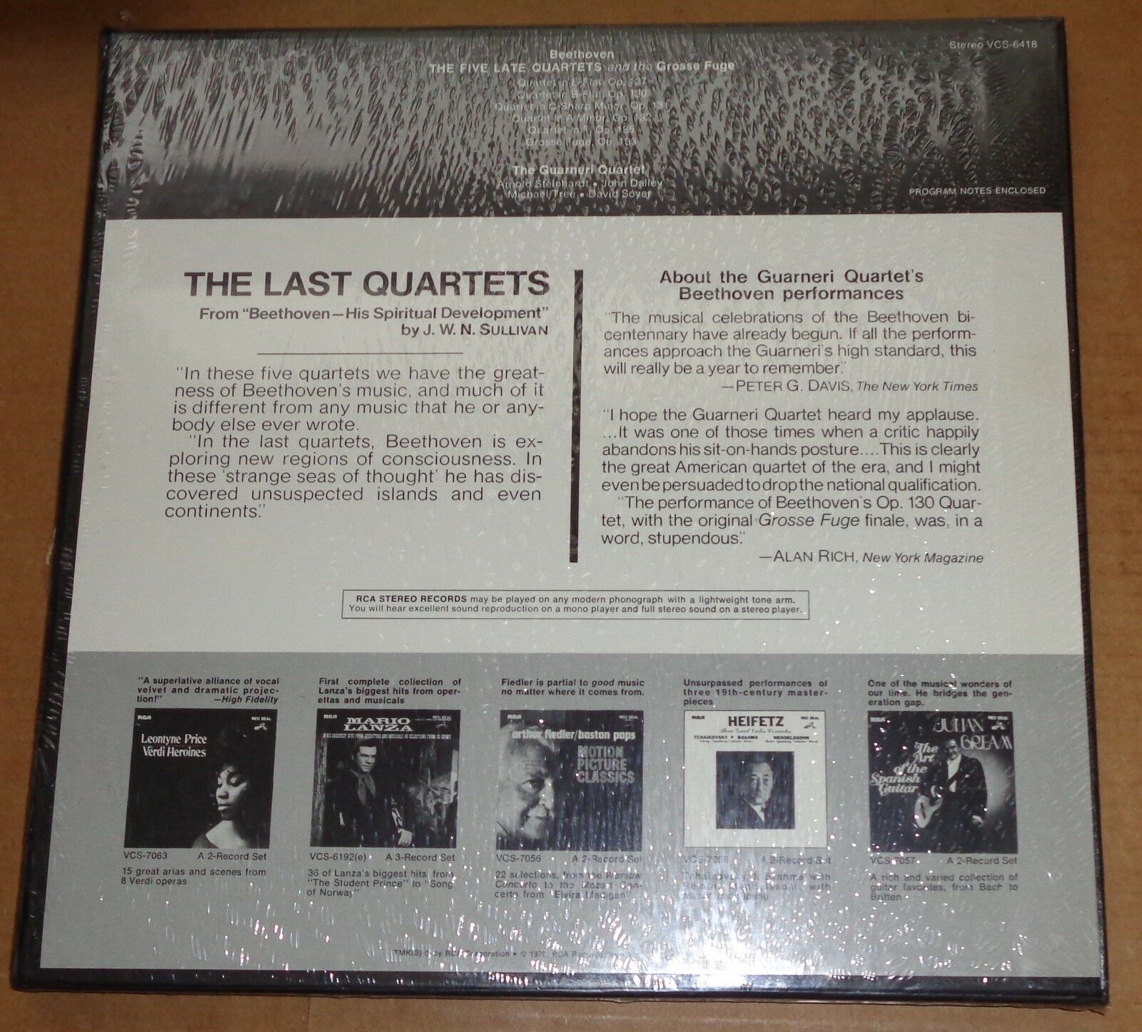 popsike.com - Guarneri Quartet BEETHOVEN Five Late Quartets, Grosse Fuge - RCA VCS-6418 SEALED ...