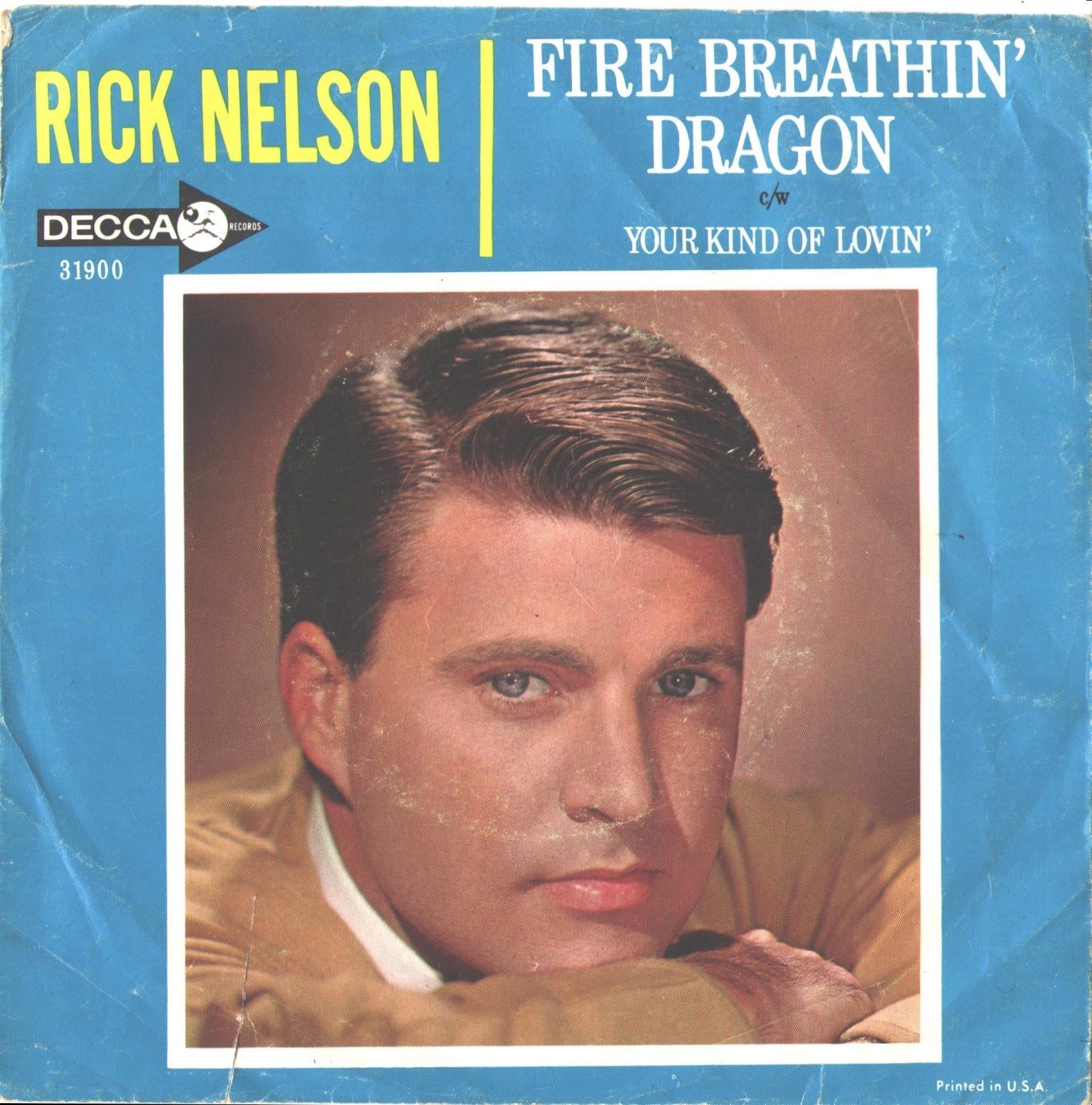popsike.com - RICK NELSON--RAREST PICTURE SLEEVE + 45--(FIRE BREATHIN ...