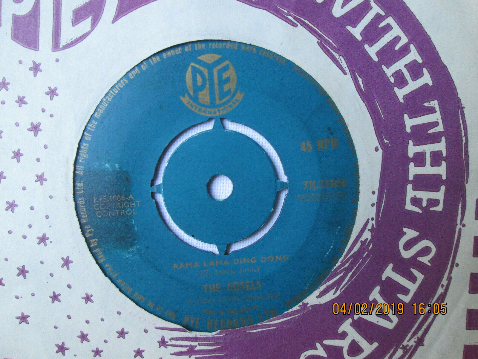 popsike.com - THE EDSELS, RAMA LAMA DING DONG/BELLS, 1961 ORIGINAL, PYE ...