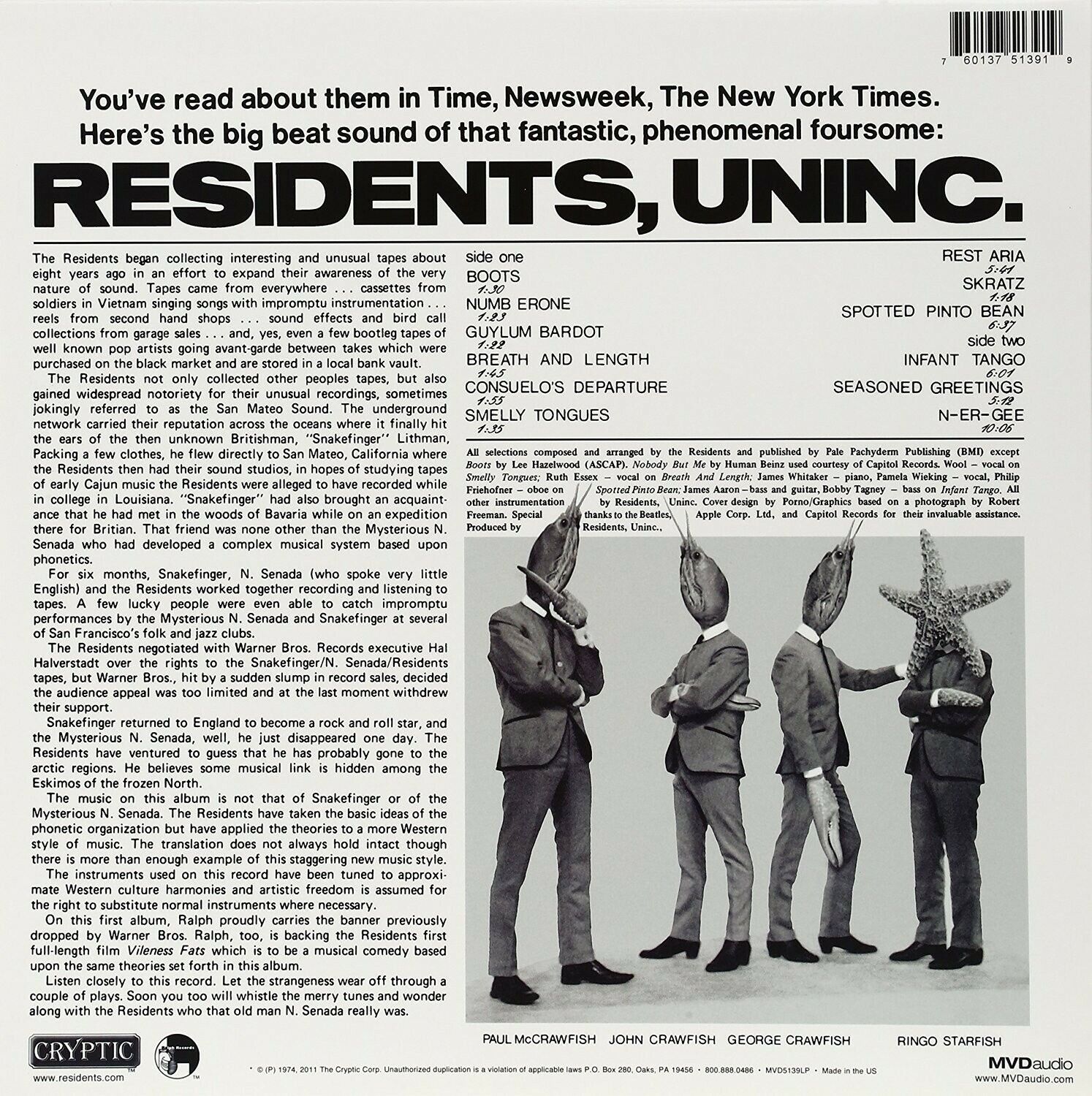 popsike.com - THE RESIDENTS - MEET THE RESIDENTS VINYL LP NEUF ...
