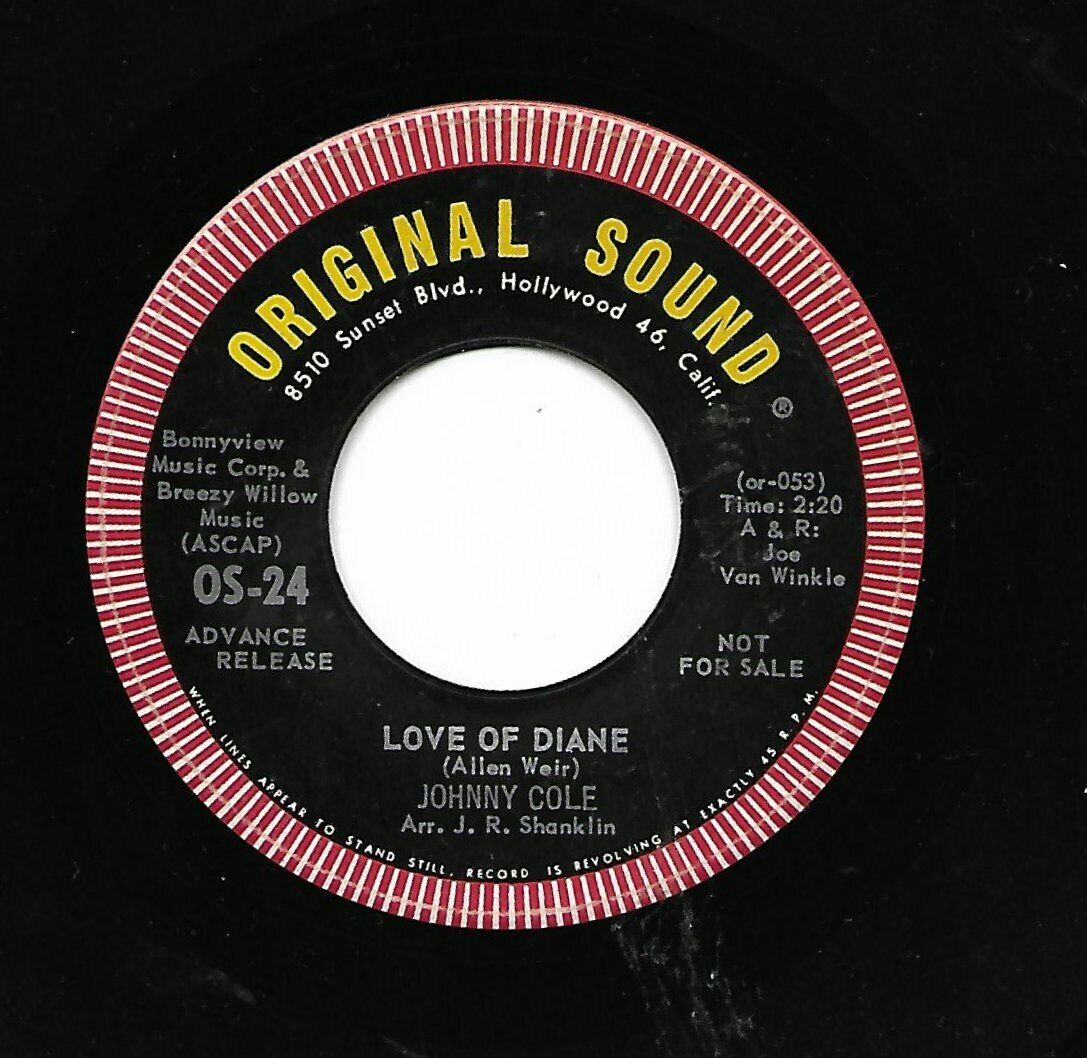 popsike.com - JOHNNY COLE 45RPM '62 ORIGINAL SOUND LOVE OF DIANE ...