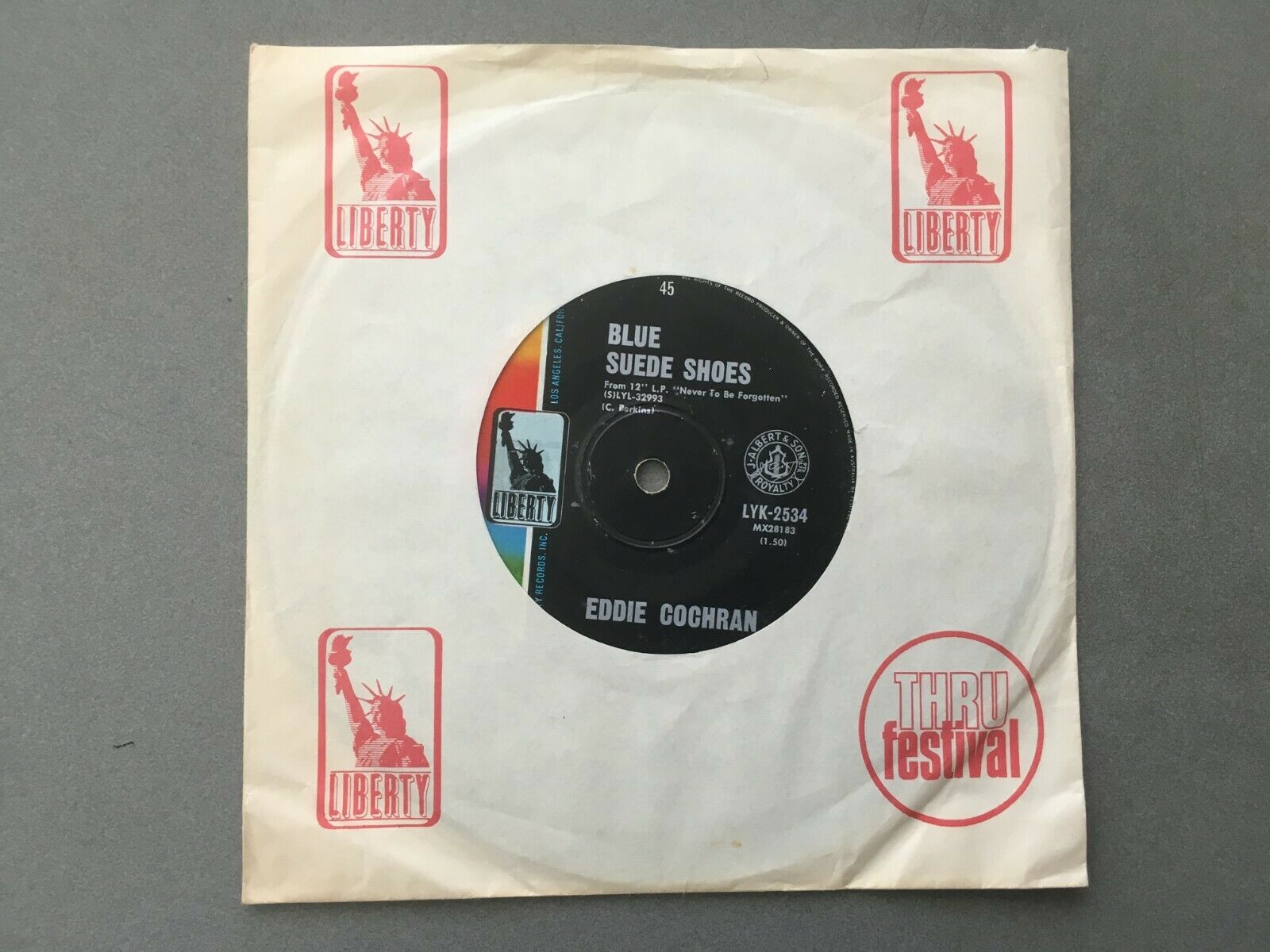 popsike.com - EDDIE COCHRAN "BLUE SUEDE SHOES" VERY RARE '68 OZ ONLY LIBERTY ROCKABILLY45.VG+ ...