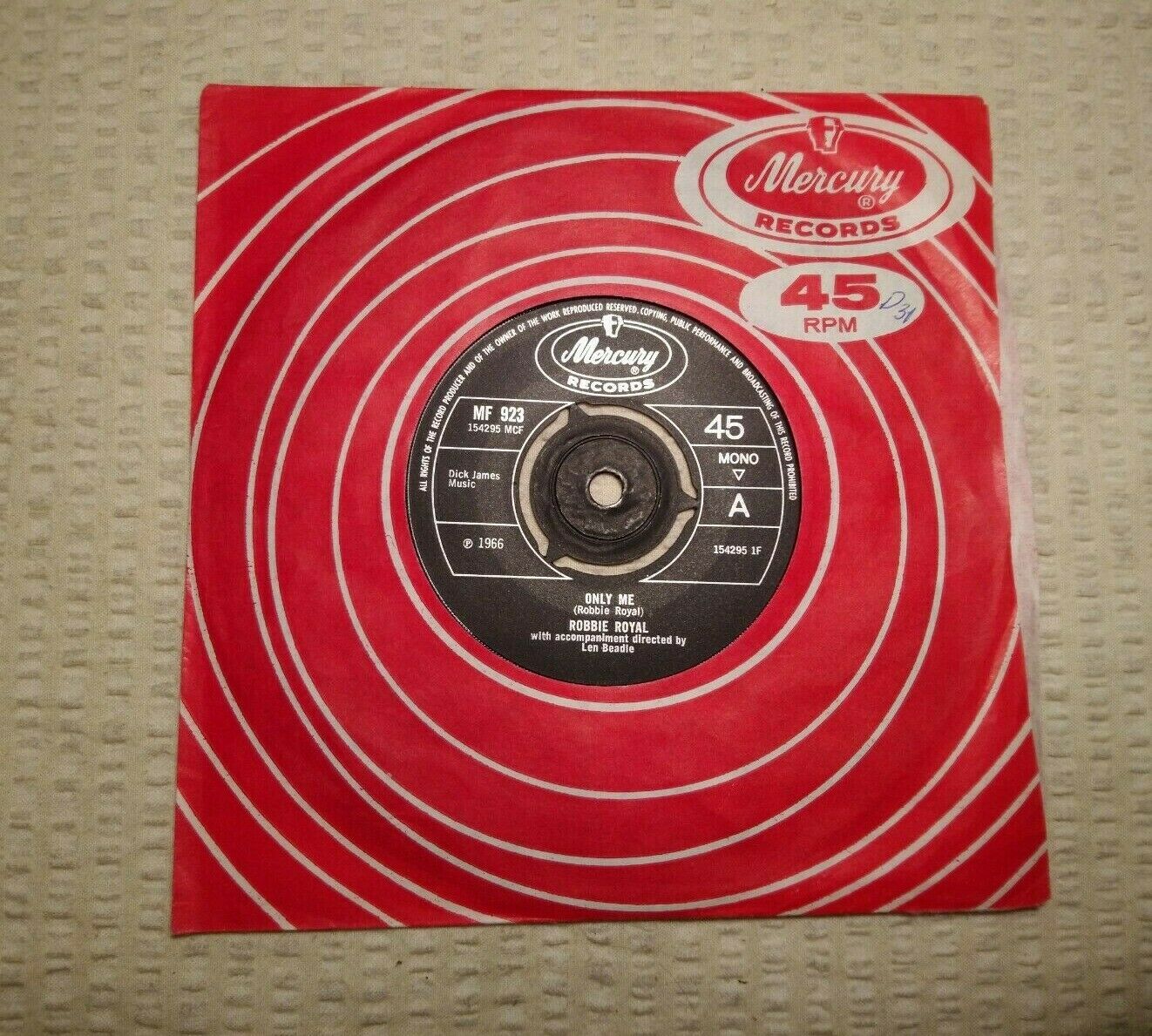 popsike.com - ROBBIE ROYAL "Only Me / I Don't Need You" MERCURY MF 923 ...