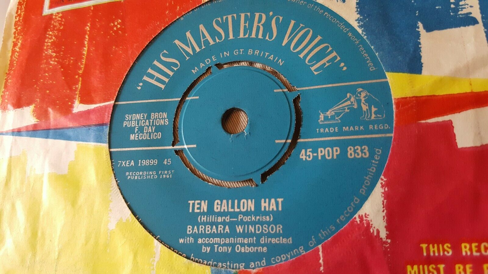 popsike.com - BARBARA WINDSOR Ten Gallon Hat UK ORIGINAL 1961 HMV POP ...