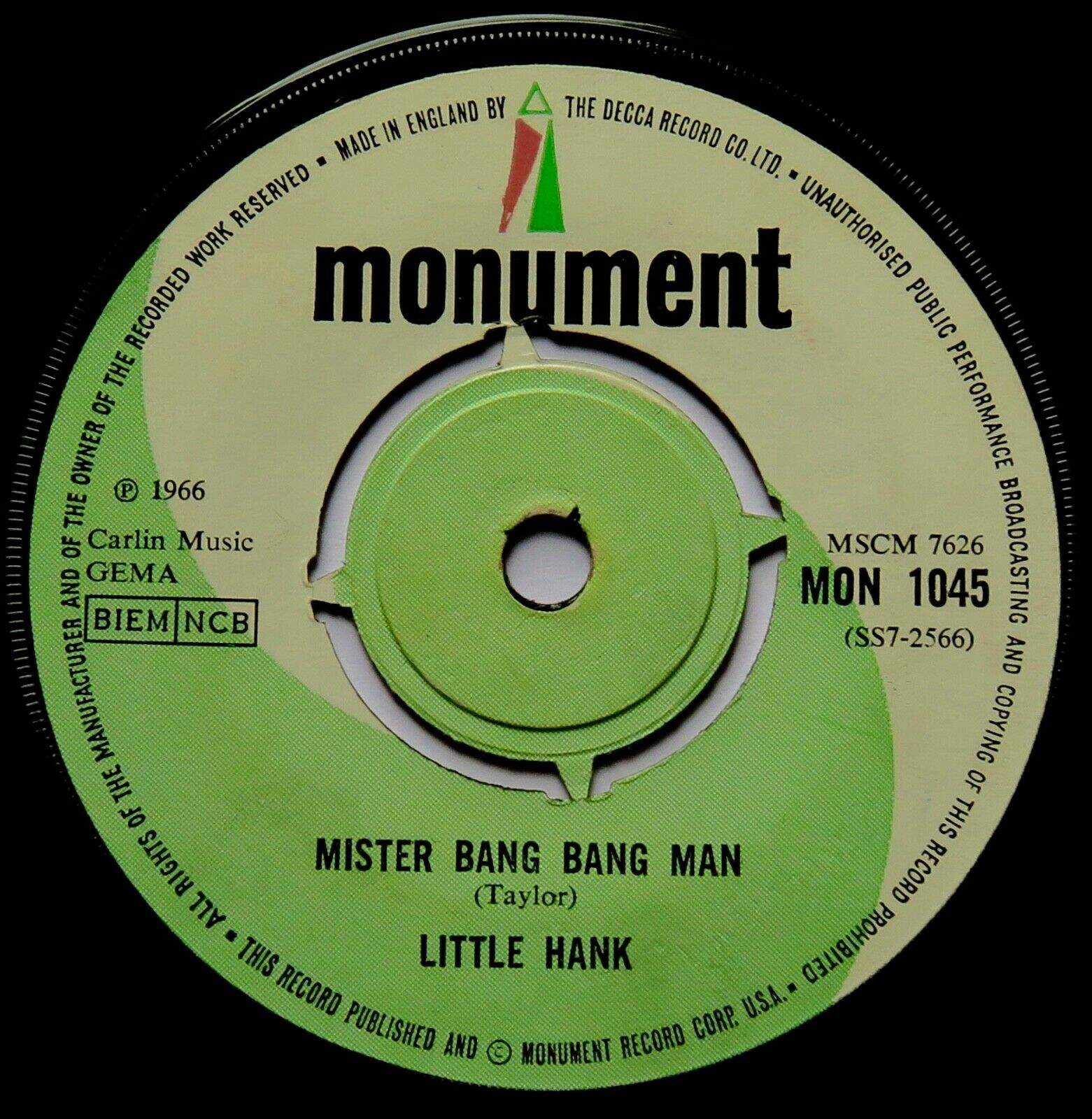 popsike.com - LITTLE HANK "Mister Bang Bang Man" 1966 MONUMENT RECORDS NORTHERN SOUL, EX/EX ...
