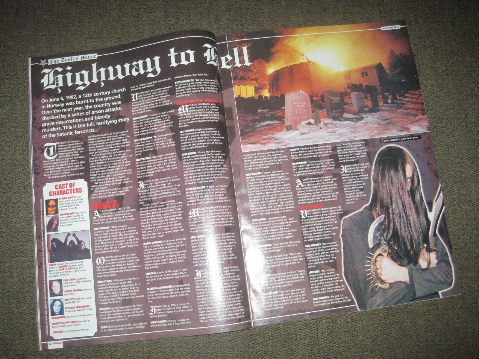 popsike.com - Kerrang zine not lp mayhem 1burzum emperor venom black ...