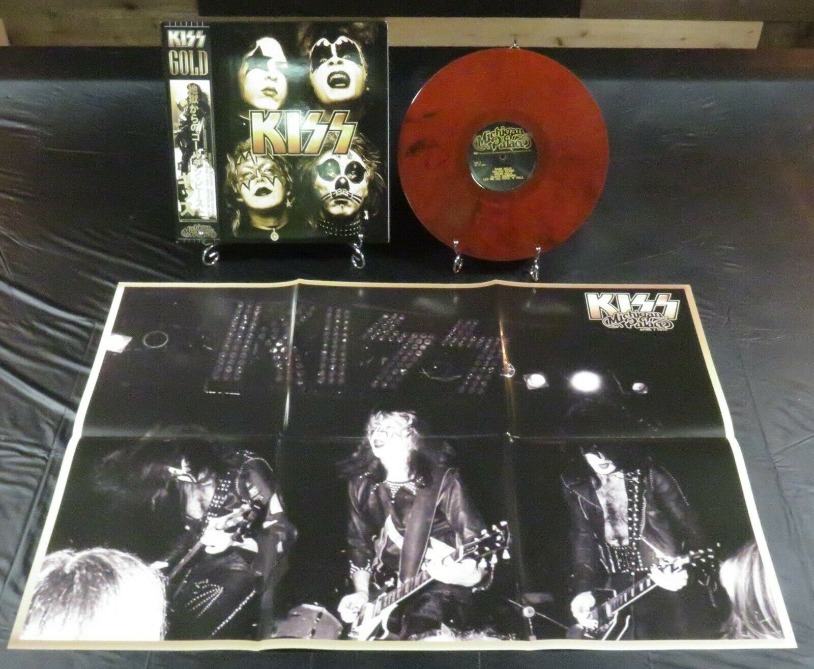 popsike.com - Kiss - Gold - 1LP Red Marble Vinyl, OBI, Gatefold and ...