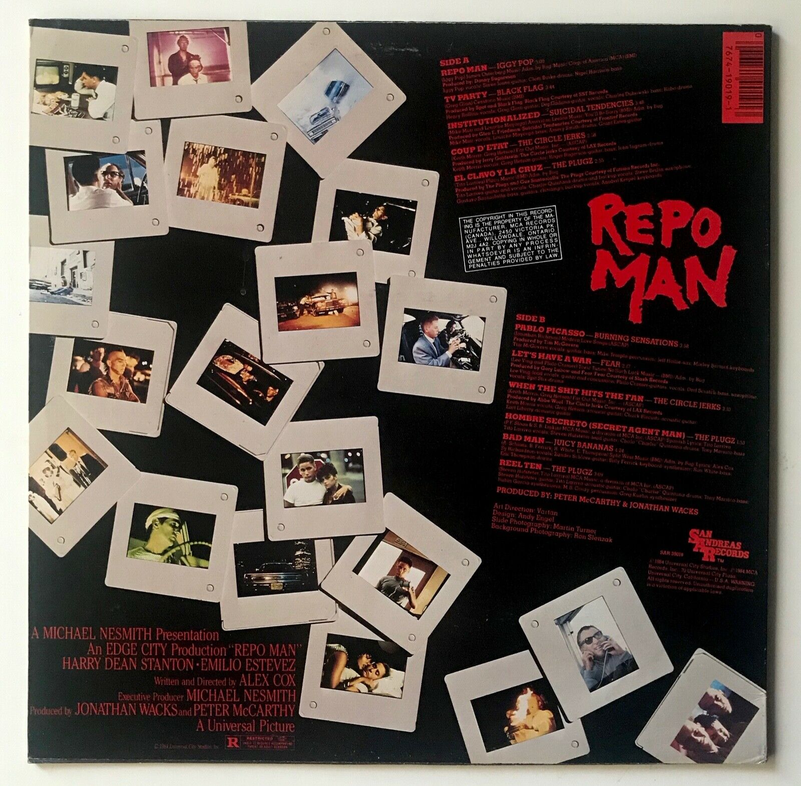 popsike.com - Vtg 1984 REPO MAN Movie Soundtrack RECORD Vinyl OST Album ...