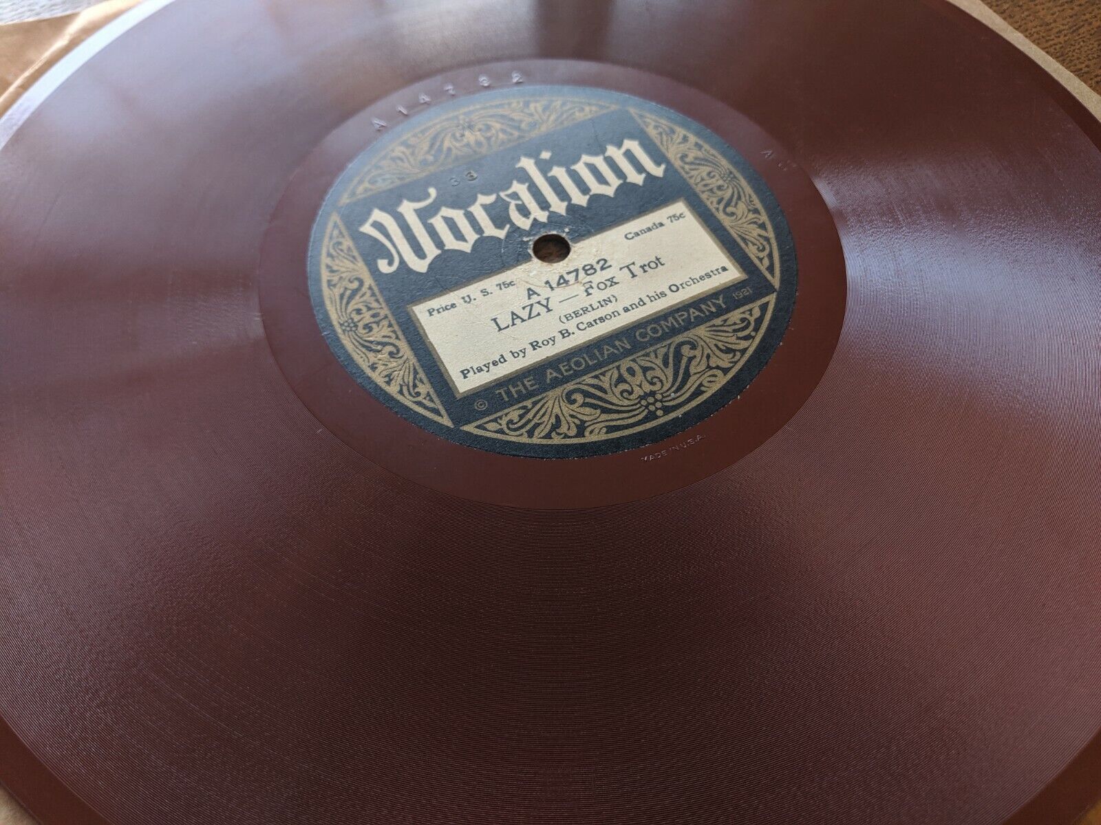 popsike.com - 78 Brown Vocalion 14782 Roy B Carson Orchestra Lazy ...