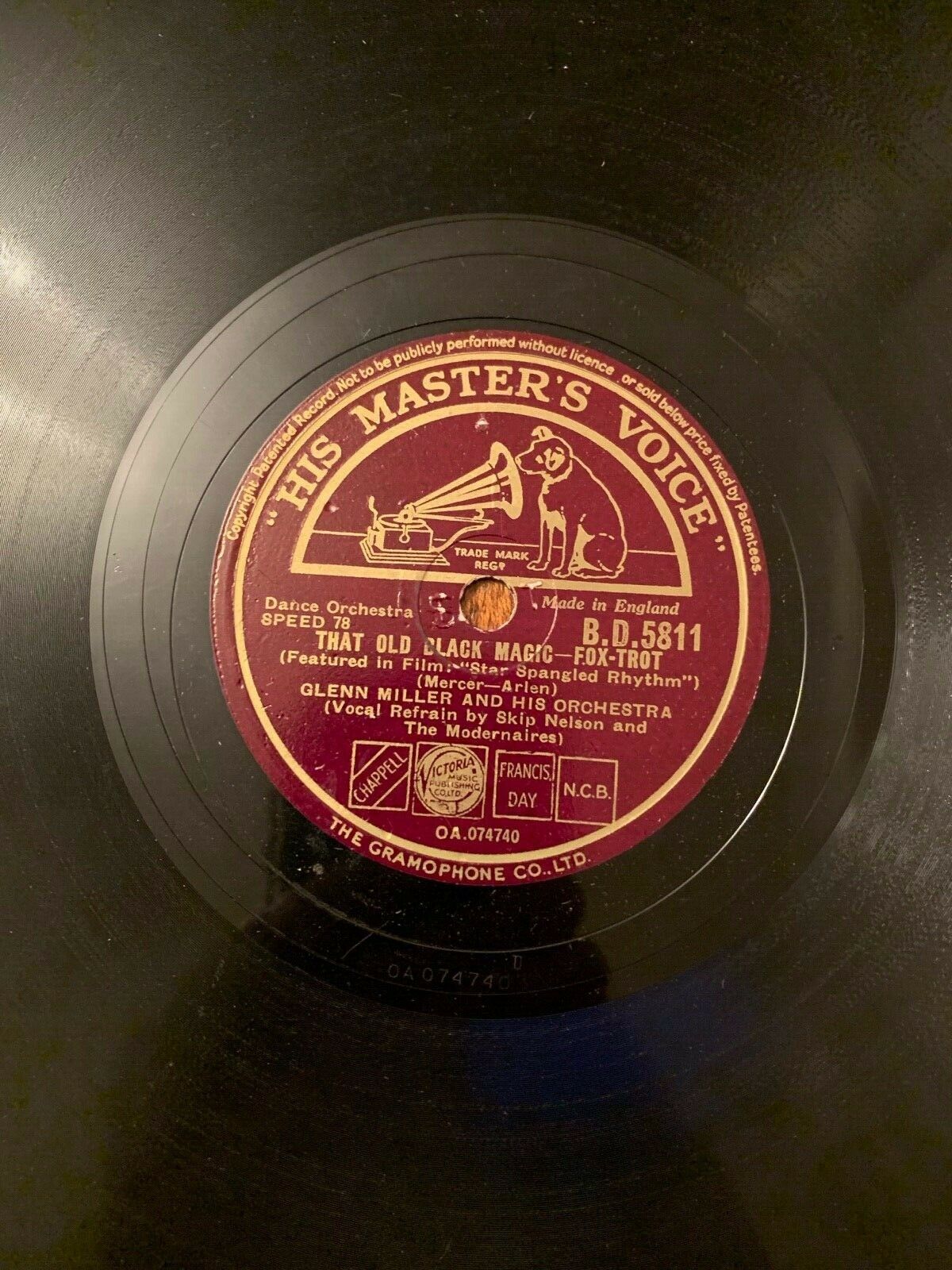 popsike.com - GLENN MILLER : RARE 78 RPM THAT OLD BLACK MAGIC / AT LAST ...