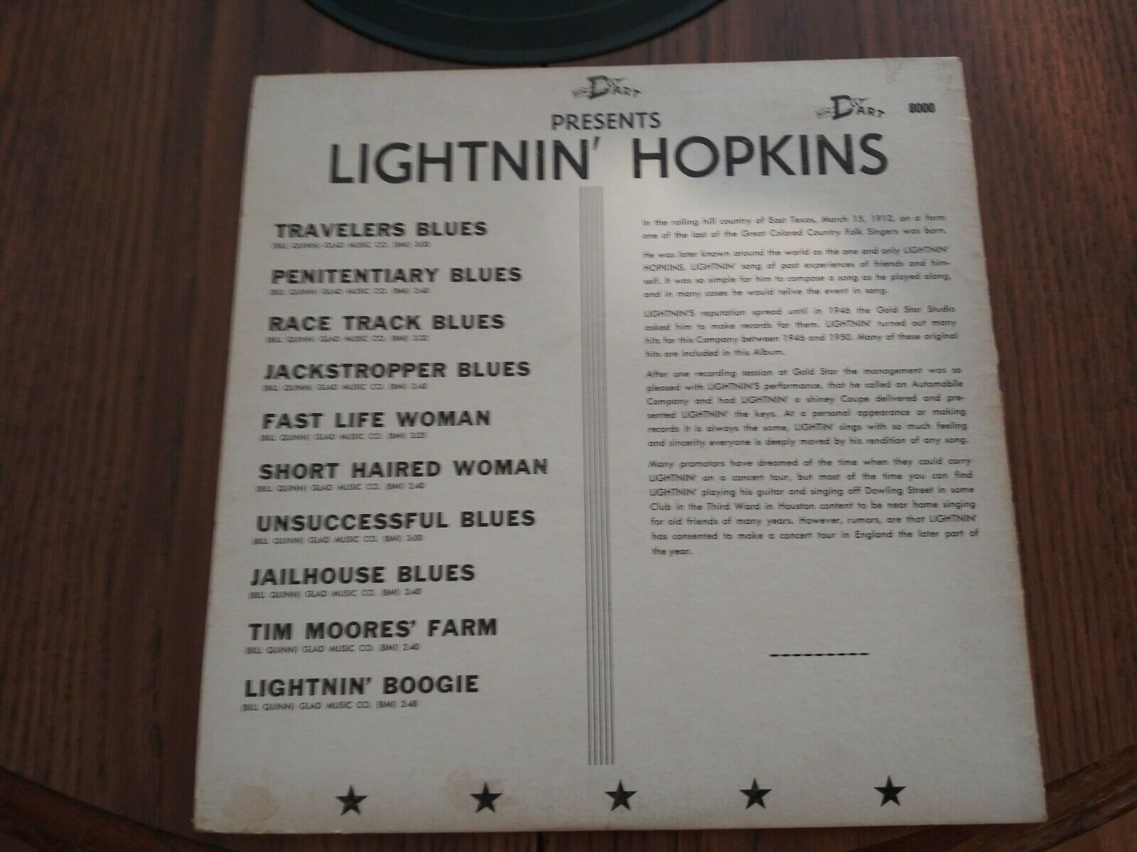 popsike.com - Lightnin Hopkins "Lightning Strikes Again" Dart D-8000 ...