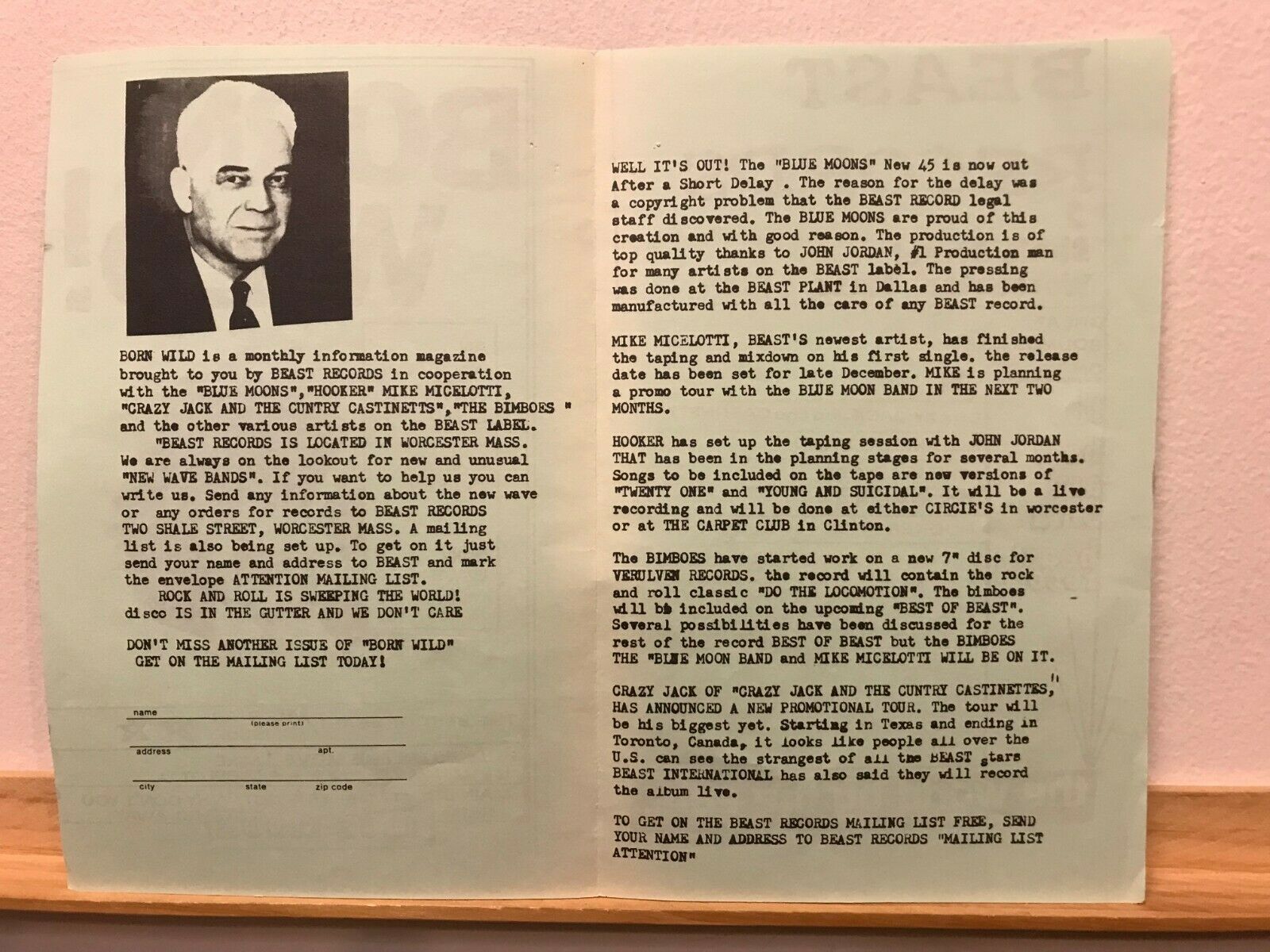 popsike.com - WORMTOWN '78 LP RARE punk kbd CRAZY JACK HOOKER BLUE MOON ...