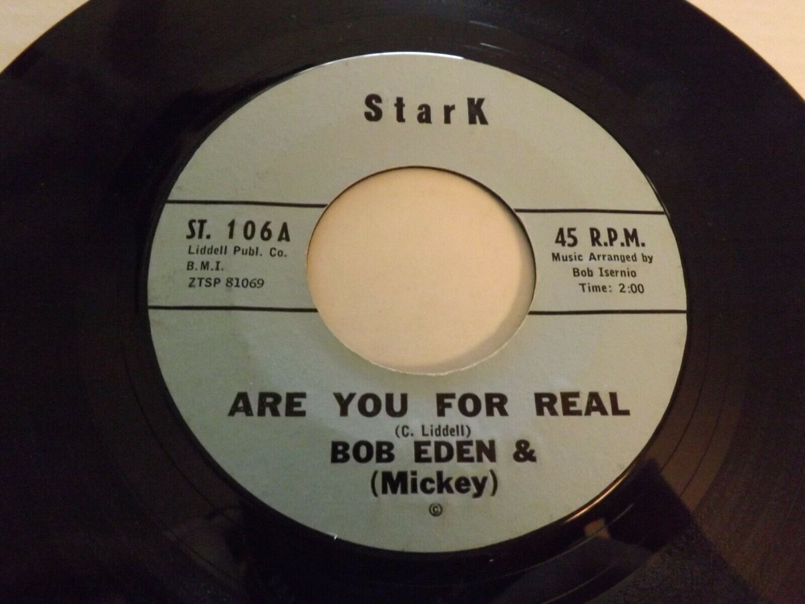 popsike.com - TEEN - BOB EDEN 45 STARK 1068 BEWARE / ARE YOU FOR REAL ...