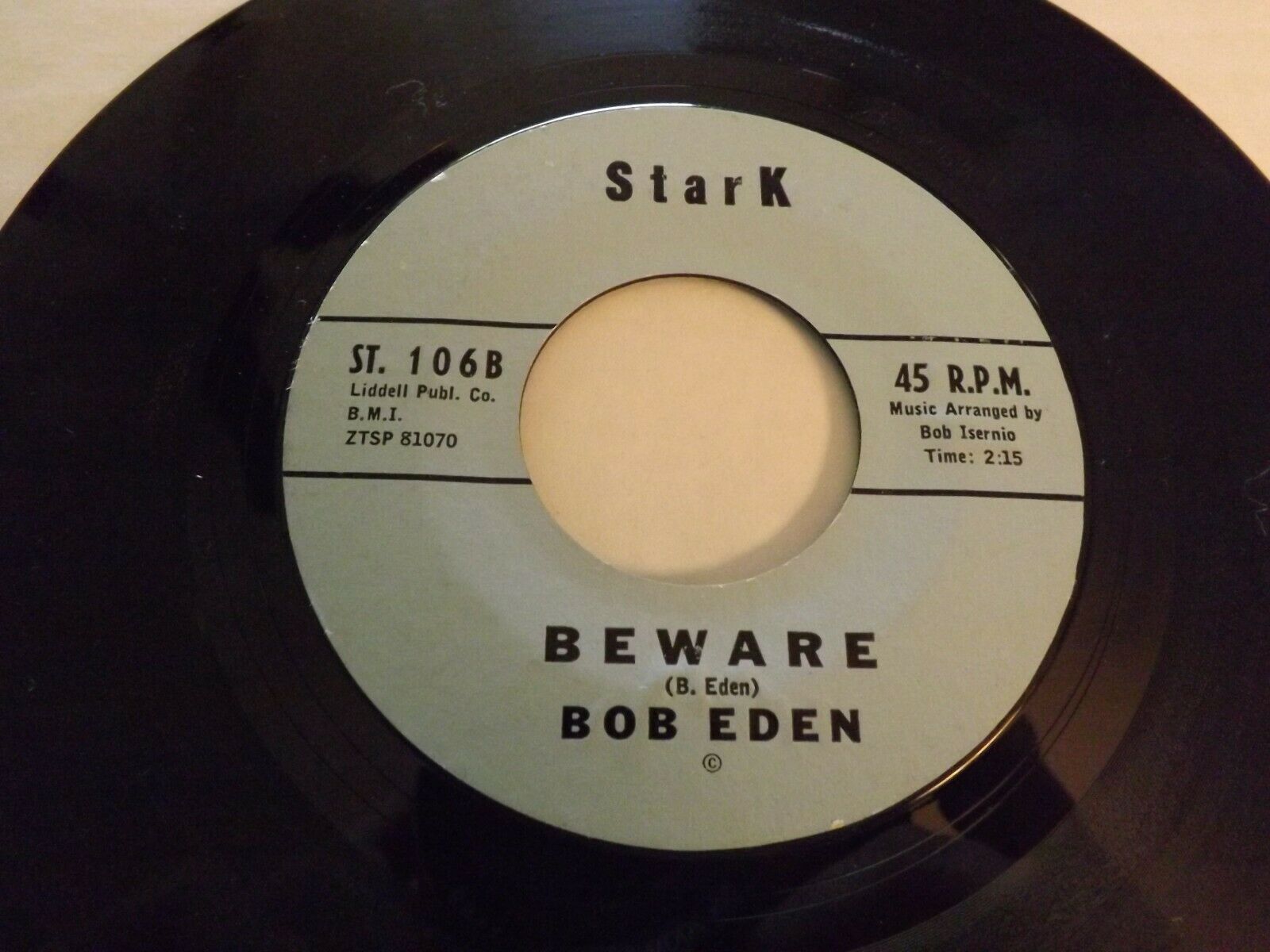 popsike.com - TEEN - BOB EDEN 45 STARK 1068 BEWARE / ARE YOU FOR REAL ...