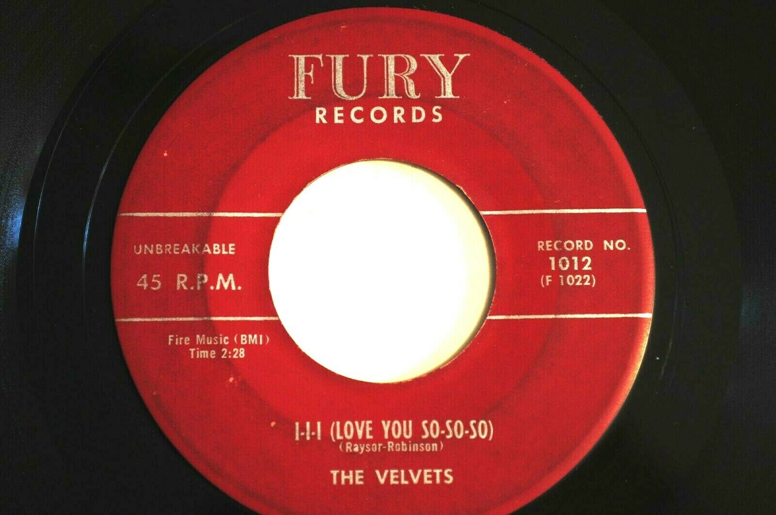 popsike.com - DOO WOP 45 RPM RECORD BY- THE VELVETS- I LOVE YOU SO ...