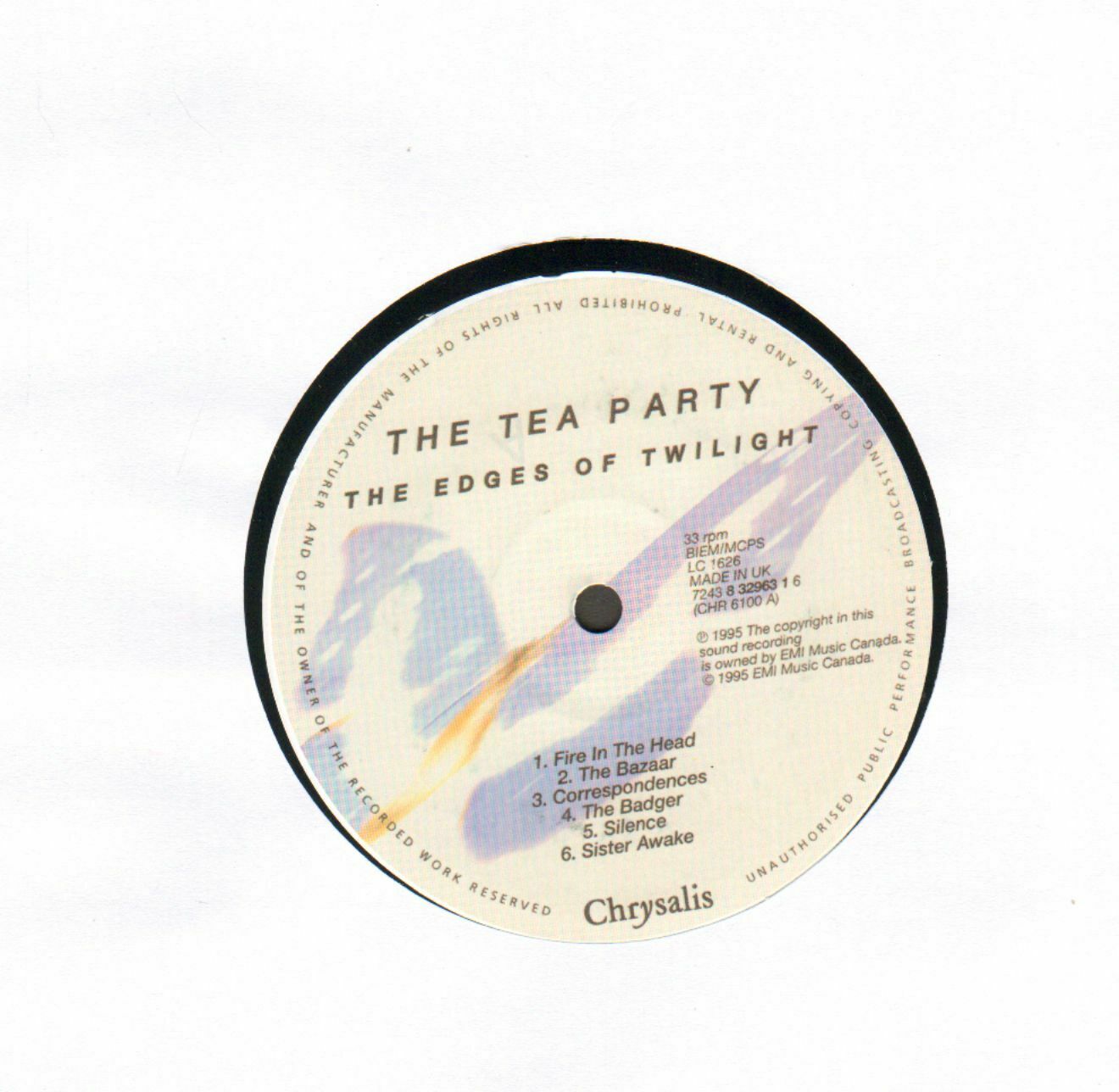 popsike.com - THE TEA PARTY-LP- THE EDGES OF TWILIGHT- CHRYSALIS-UK ...